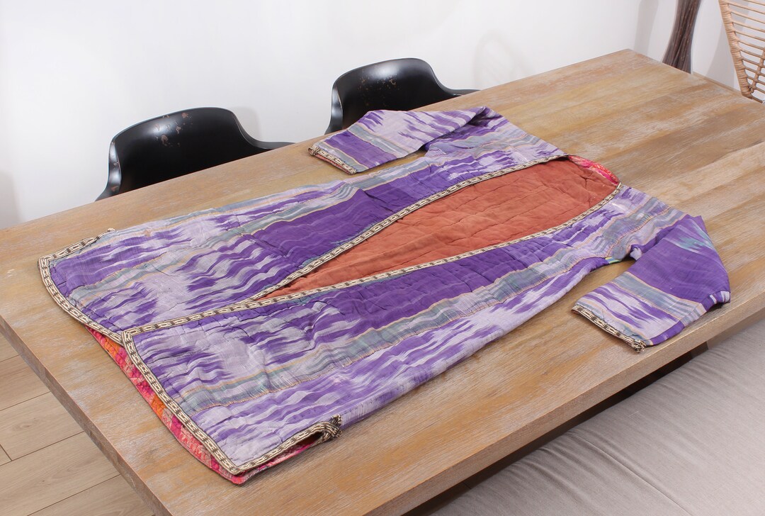 Ikat Coat, Old Ikat Chapan, Ikat Costume, 61.81" X 47.24" Ikat Caftan ...