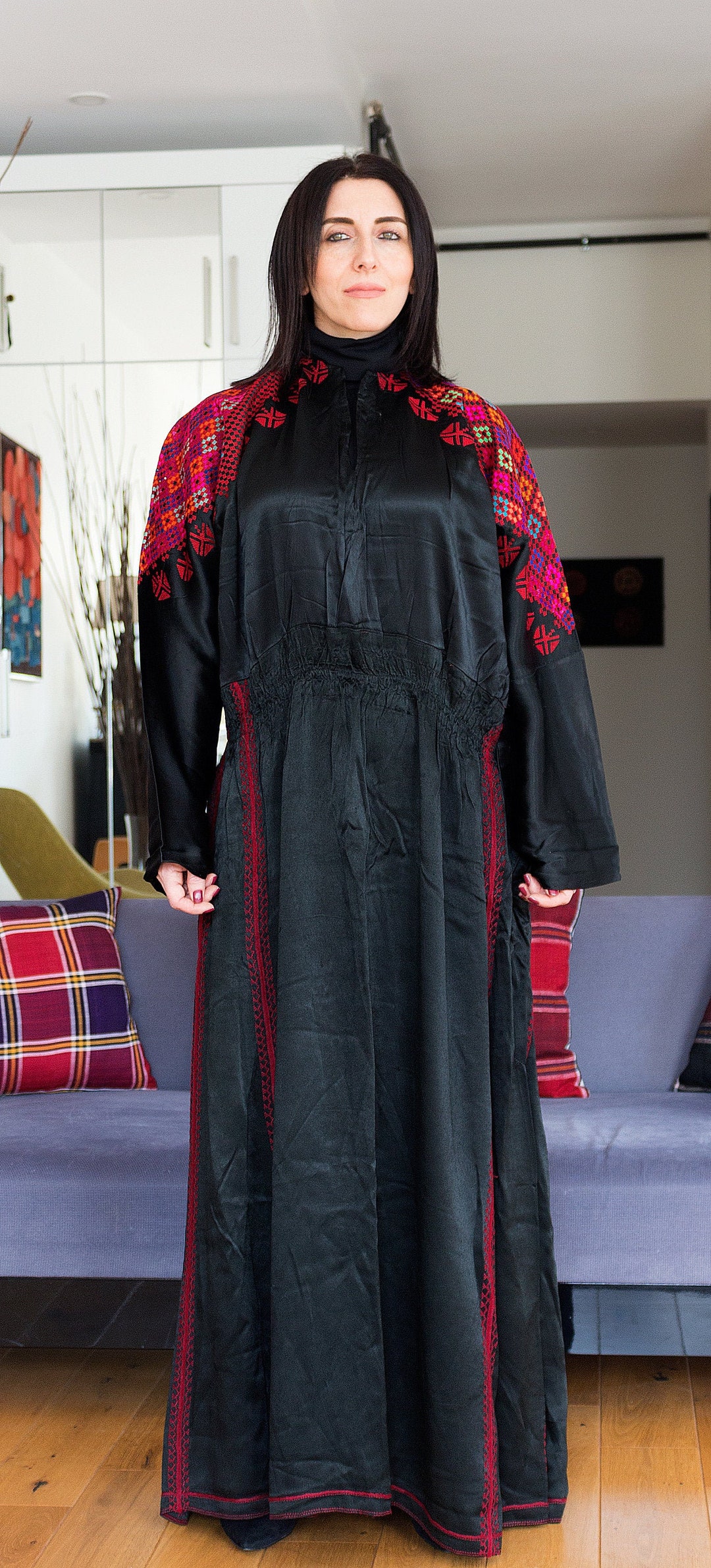 61.42" X 55.12" Vintage Wedding Robe Old Embroidered Costume Vintage ...