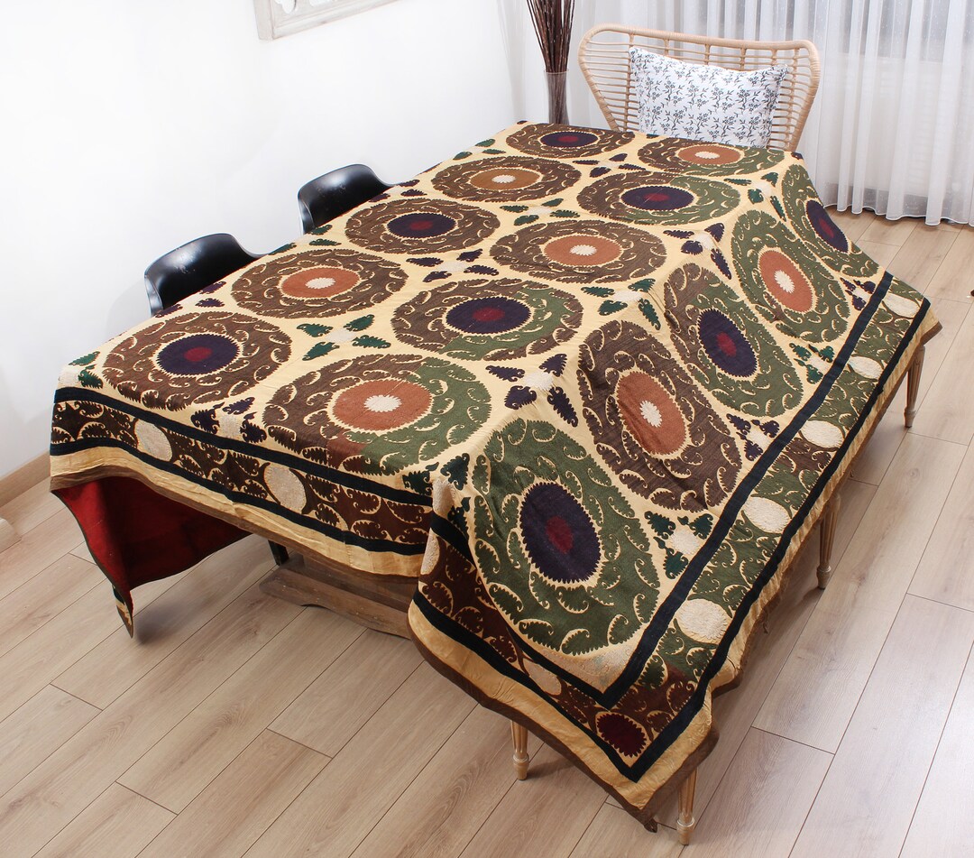 Suzani, Suzani Throw, Suzani Bedspread, 7.94' X 9.94' Suzani Wall ...