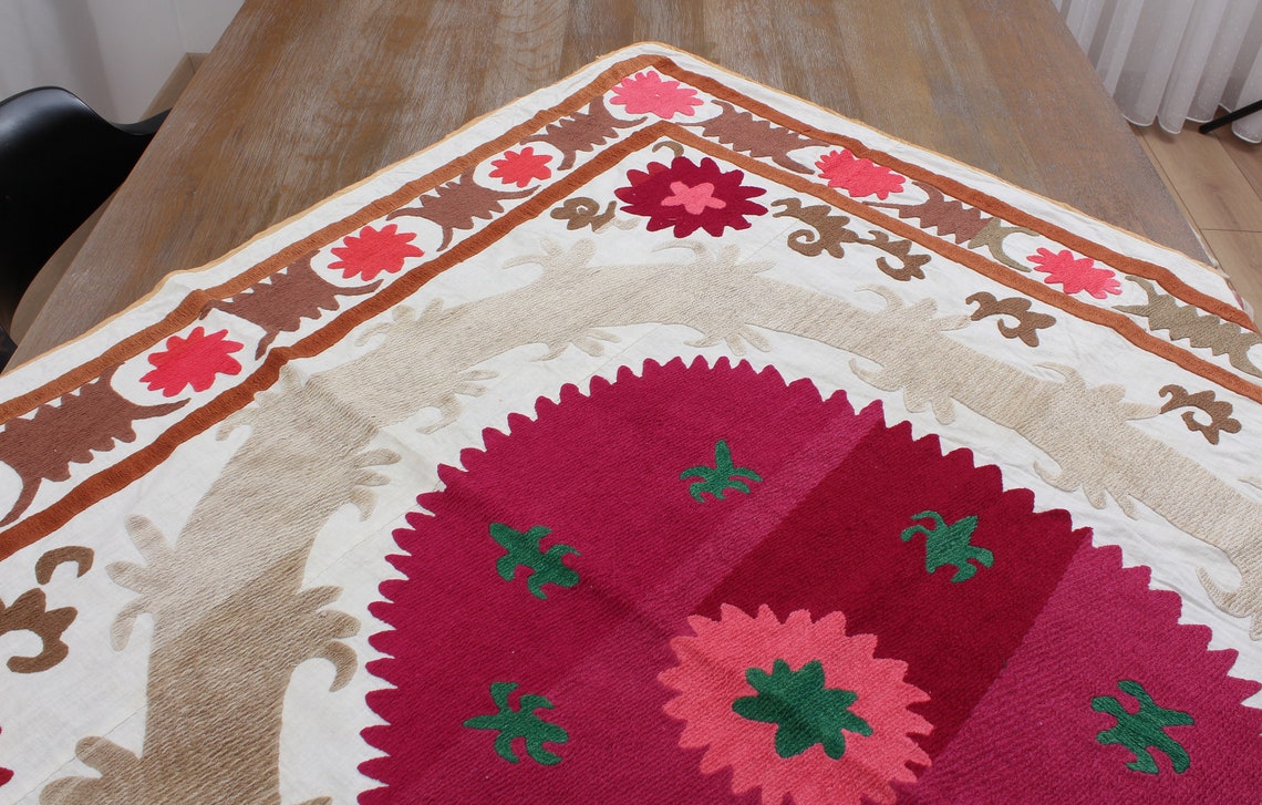 Pastel Suzani Suzani Throw Suzani Bedspread 4.10' X - Etsy