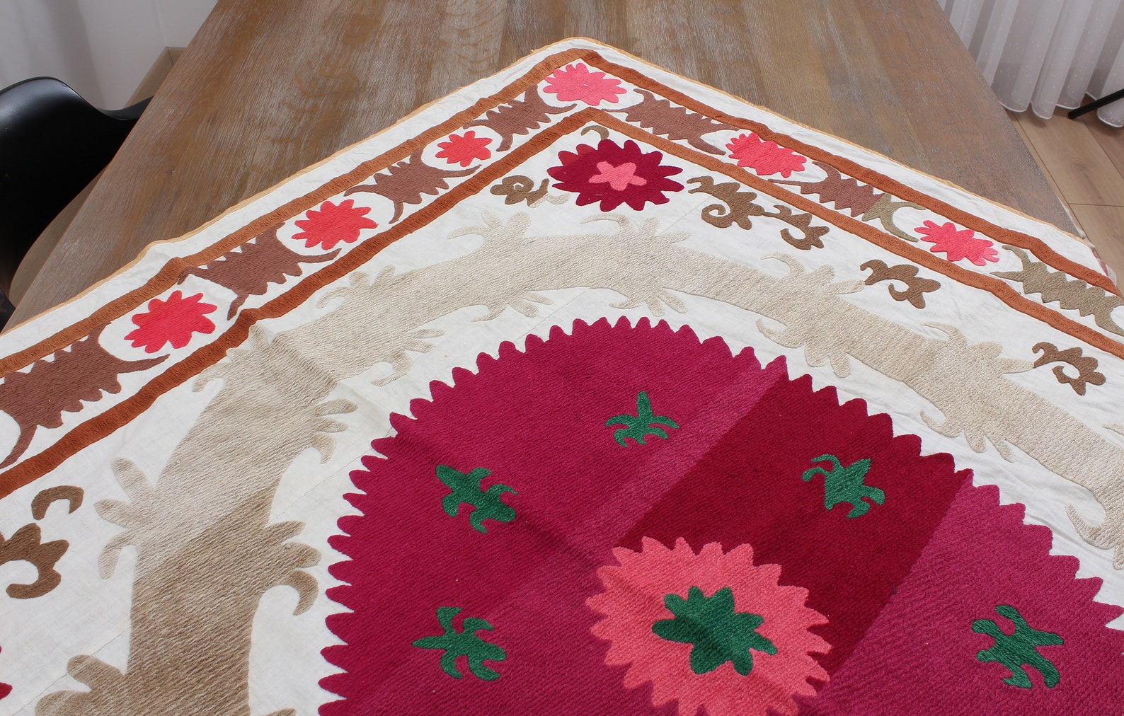 Pastel Suzani, Suzani Throw, Suzani Bedspread 4.10' X 4.17' Suzani Wall ...