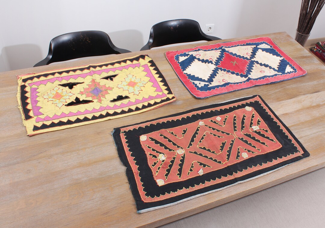 SET of 3 Pcs, Pakistan Pillow Cover, Asian Wall Hanging, 16.73" X 27.56 ...