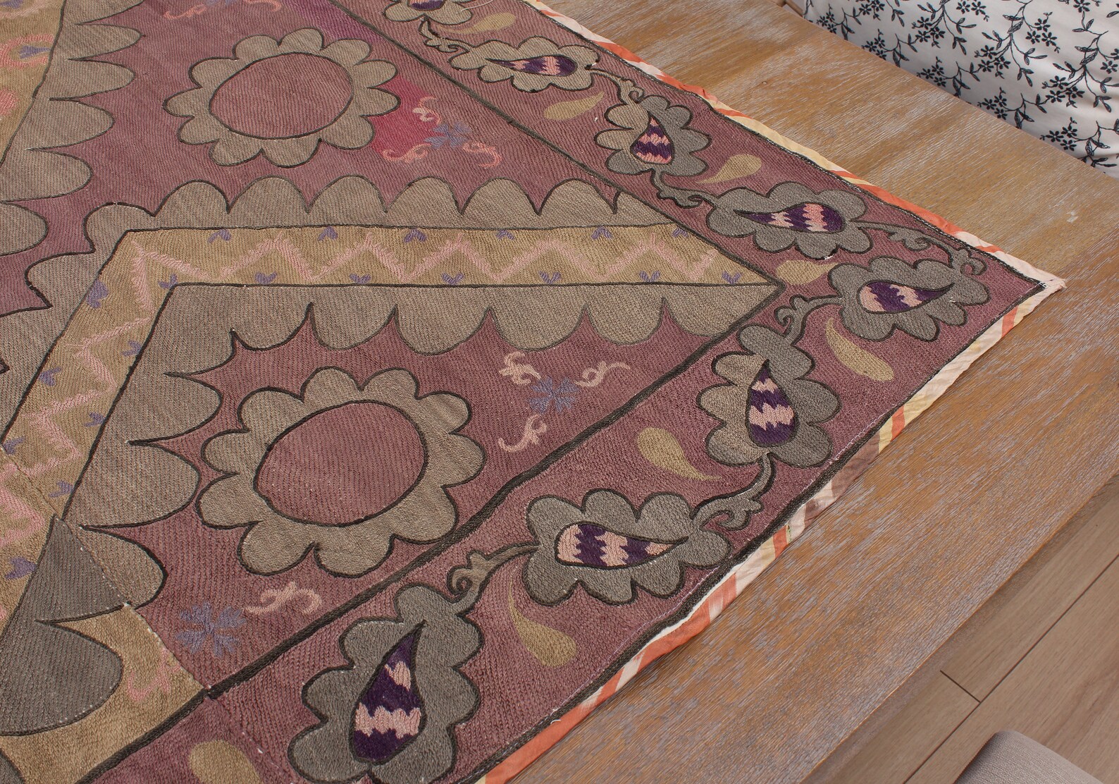 Pastel Suzani, Suzani Throw, Suzani Bedspread, 7.15' X 7.78' Suzani ...