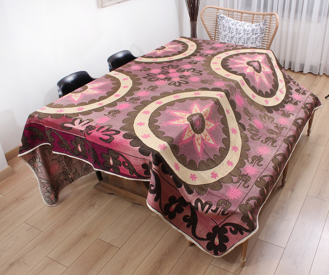 Suzani, Suzani Throw, Suzani Bedspread, 8.14' X 8.20' Suzani Wall ...