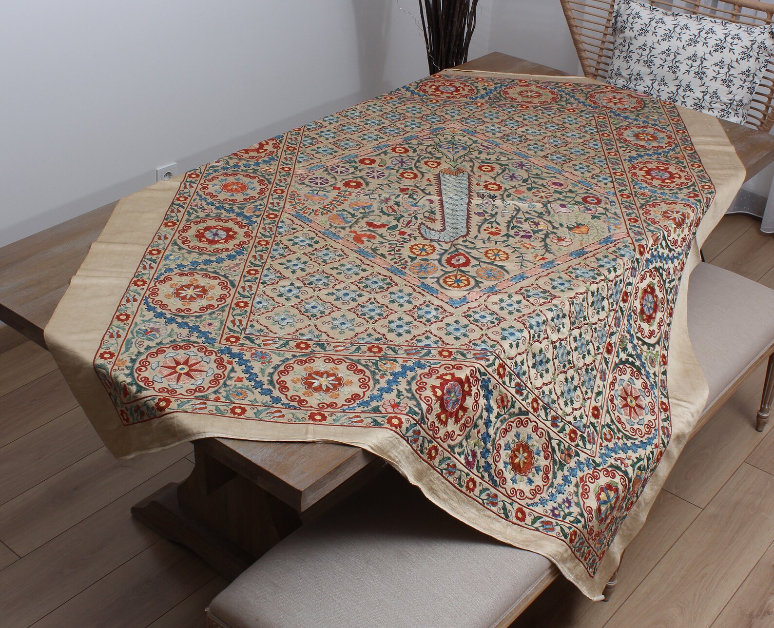 Suzani Embroidery Suzani Hanging Suzani Table Cover Uzbek - Etsy