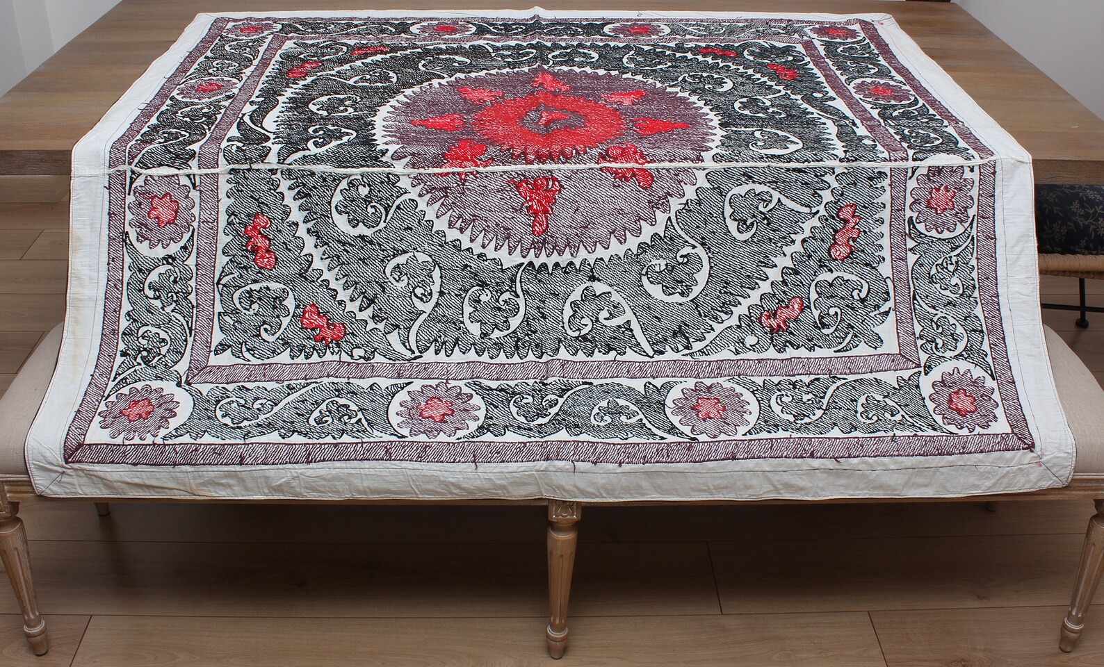 Suzani Suzani Throw Suzani Bedspread 4.69' x 5.12' | Etsy