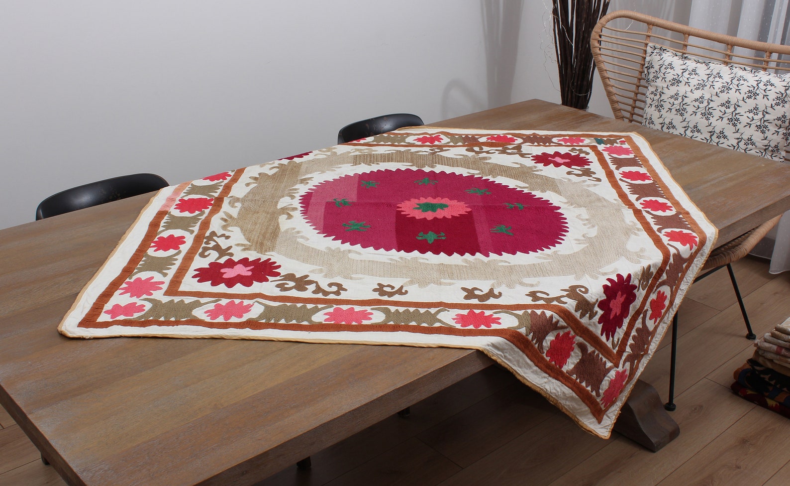 Pastel Suzani Suzani Throw Suzani Bedspread 4.10' X - Etsy