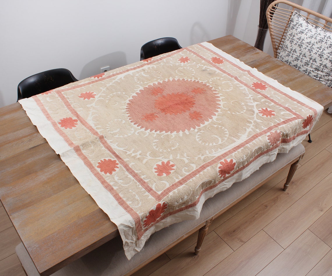 Pastel Suzani Suzani Throw Suzani Bedspread 4.30' X - Etsy