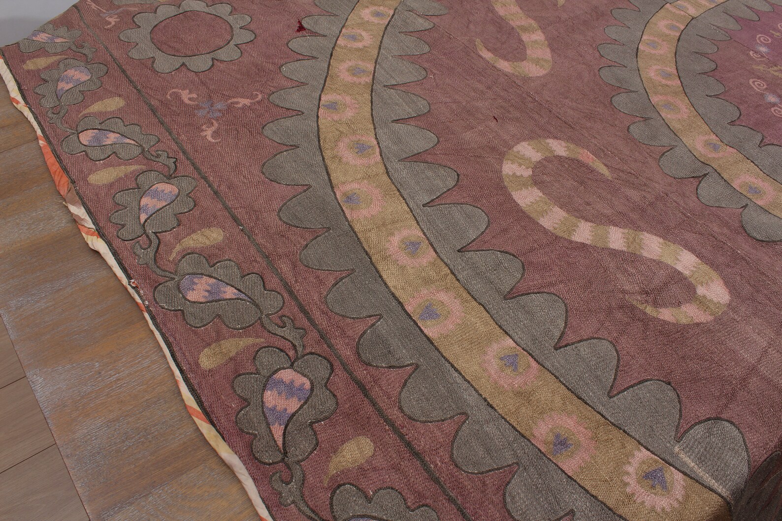 Pastel Suzani, Suzani Throw, Suzani Bedspread, 7.15' X 7.78' Suzani ...