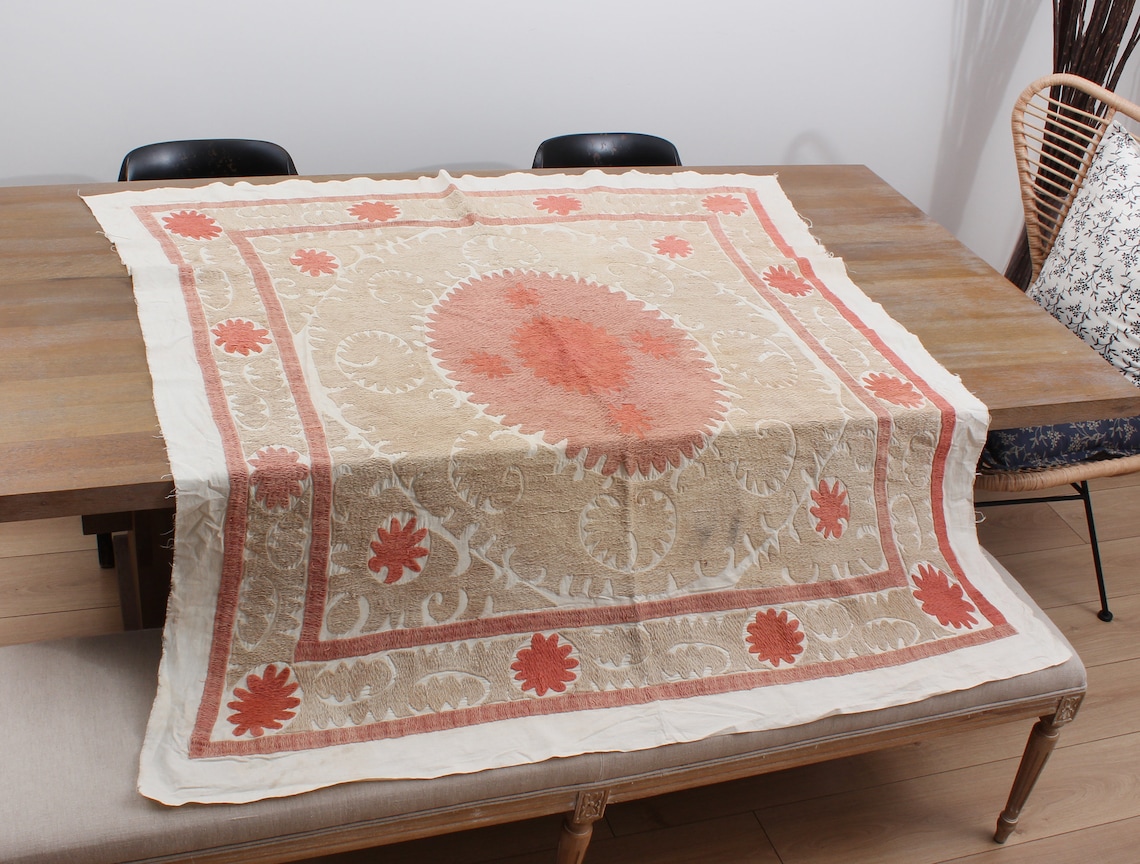Pastel Suzani Suzani Throw Suzani Bedspread 4.30' X - Etsy