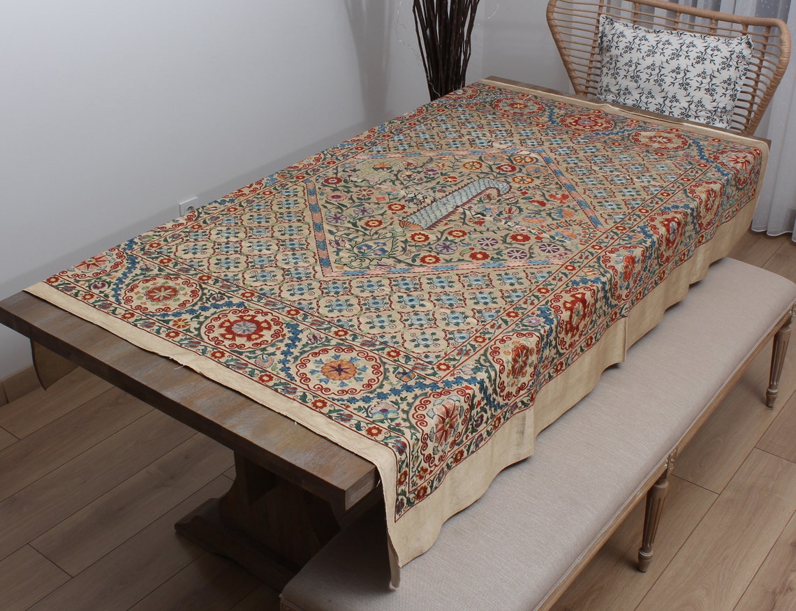 Suzani Embroidery Suzani Hanging Suzani Table Cover Uzbek - Etsy