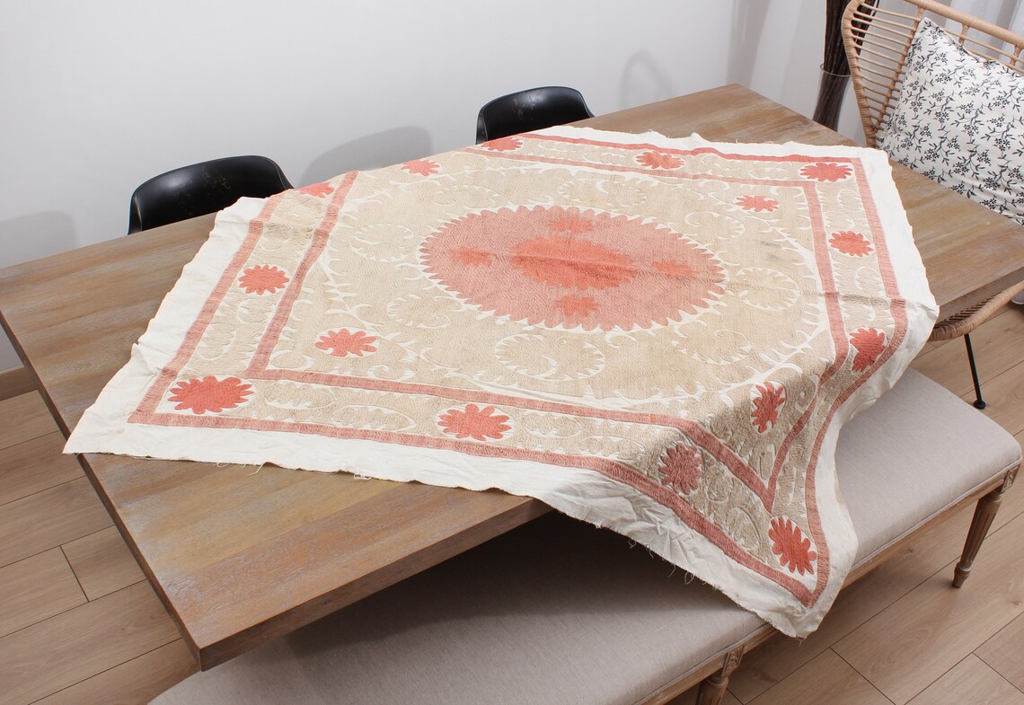 Pastel Suzani Suzani Throw Suzani Bedspread 4.30' X - Etsy