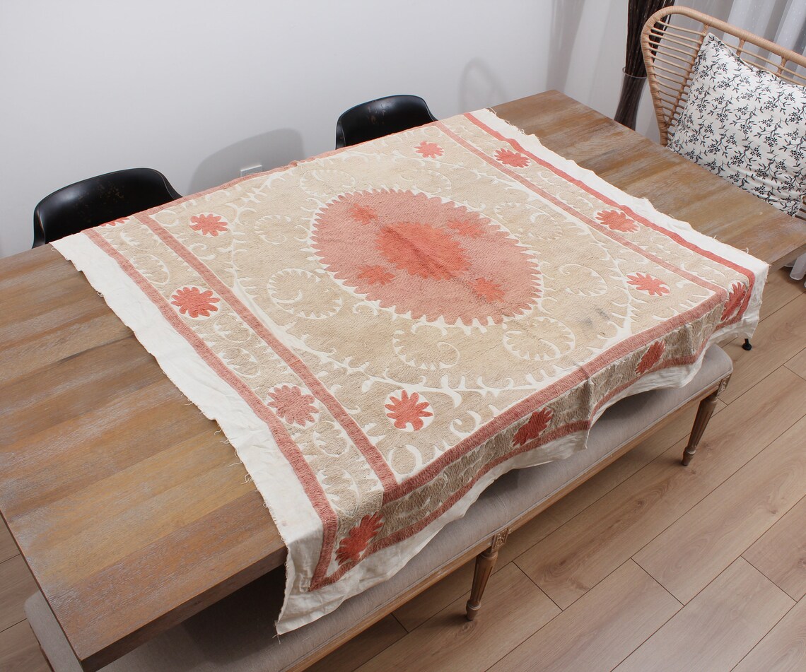 Pastel Suzani Suzani Throw Suzani Bedspread 4.30' X - Etsy