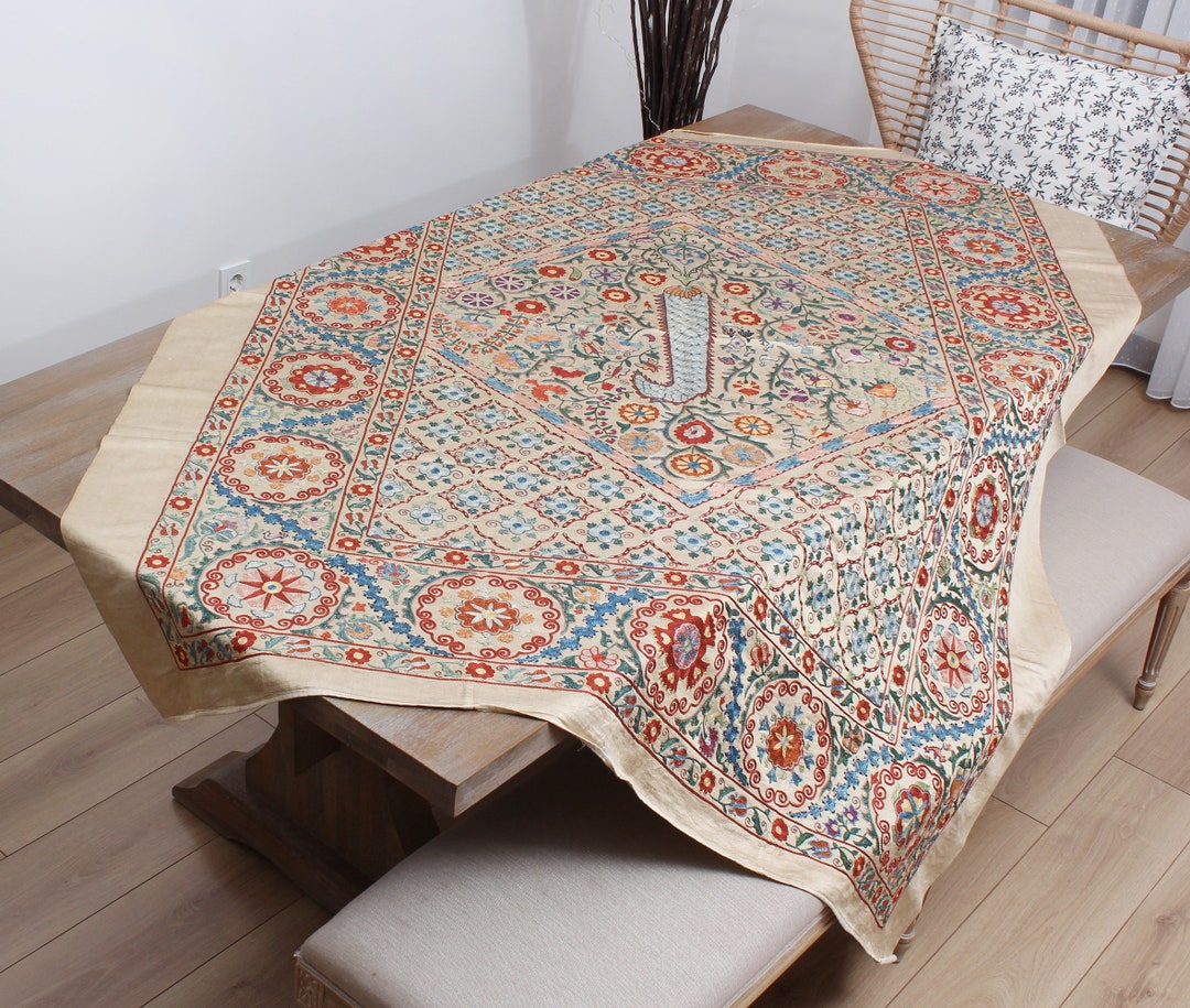 Suzani Embroidery Suzani Hanging Suzani Table Cover Uzbek Suzani Cover ...
