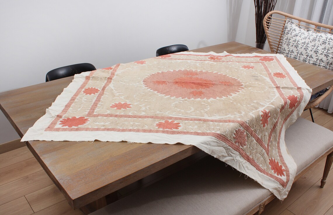 Pastel Suzani Suzani Throw Suzani Bedspread 4.30' X - Etsy