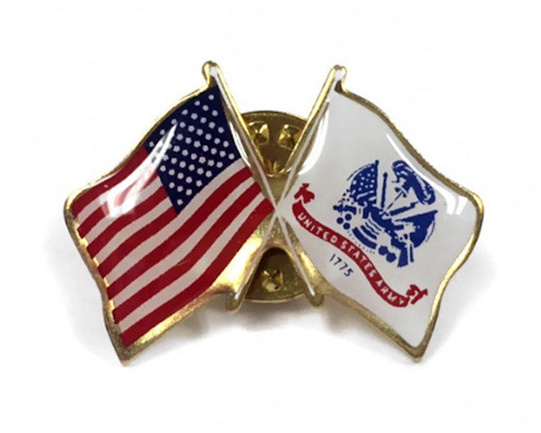United States Army Lapel Pin (double Waving Flag W/ U.S. Flag) - Made ...