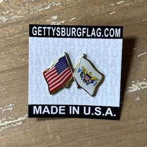 U.S. Virgin Islands (USVI) and U.S. Double Waving Crossed Flags ...
