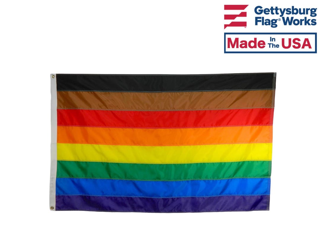 Philadelphia 8 Stripe Rainbow Pride Flag W/ Stitched Stripes - Multiple ...