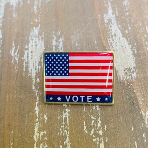 Vote Lapel Pin With American Flag - Proudly Made in the USA! - Etsy