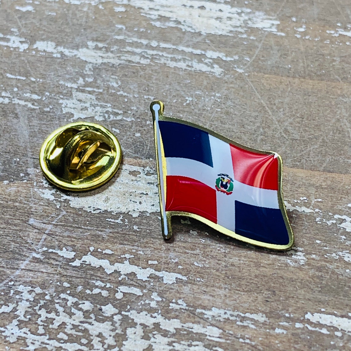 Dominican Republic Waving Flag Lapel Pin Made in USA | Etsy