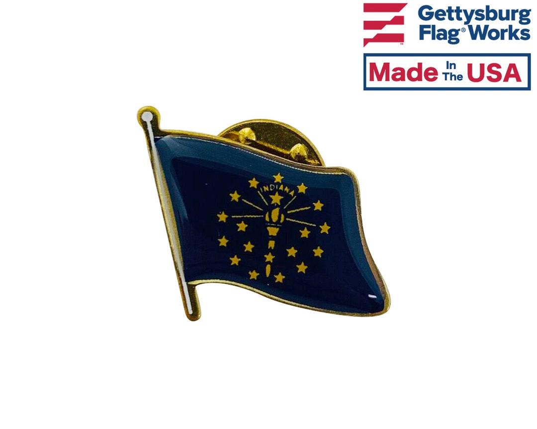Indiana Flag Lapel Pin Made in USA - Etsy UK