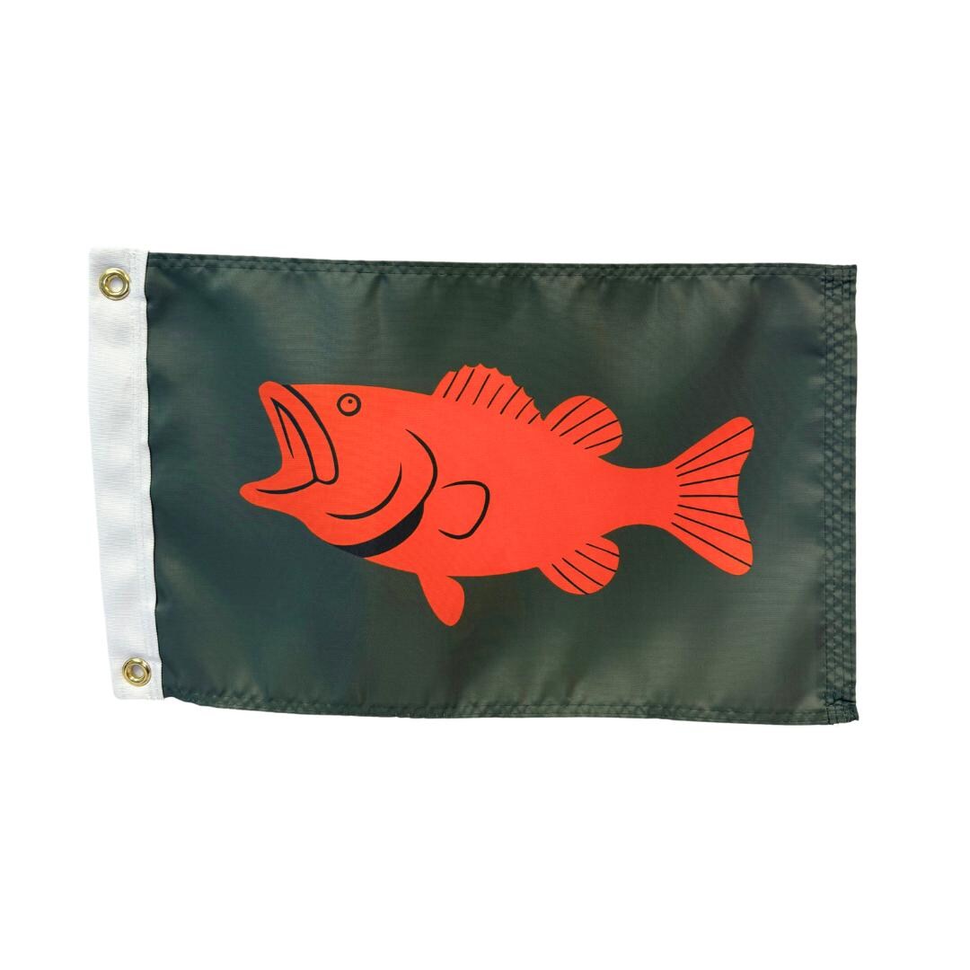 12x18" Large Mouth Bass Fishing Boat Flag, Freshwater Fish Flag ...