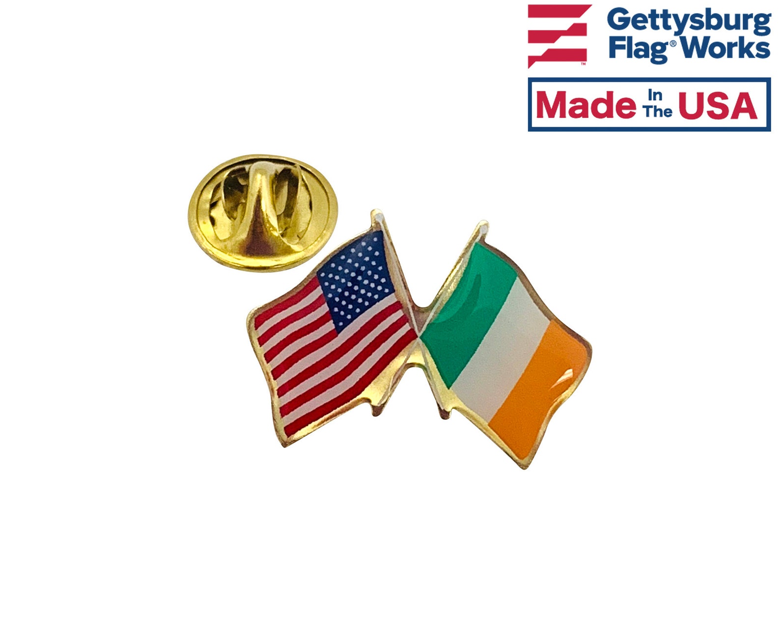 Double Waving Ireland & U.S. Lapel Pin Made in USA | Etsy