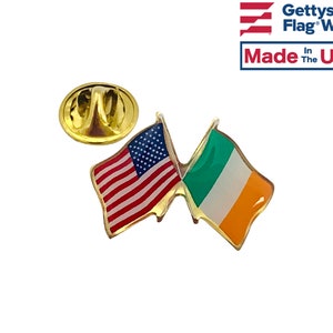 Double Waving Ireland & U.S. Lapel Pin - Made in USA! - Etsy