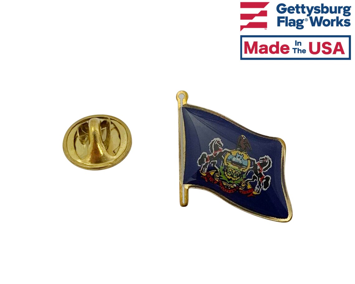Pennsylvania State Flag Lapel Pin - Made in the USA! - Etsy