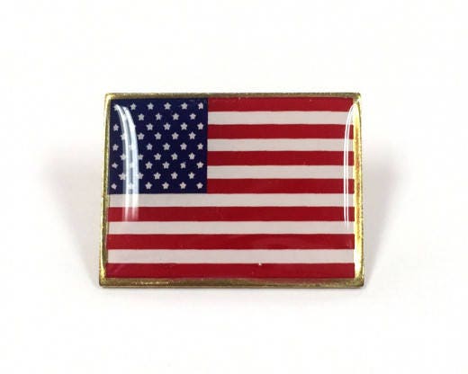 American Flag Lapel Pin rectangle Made in the USA - Etsy
