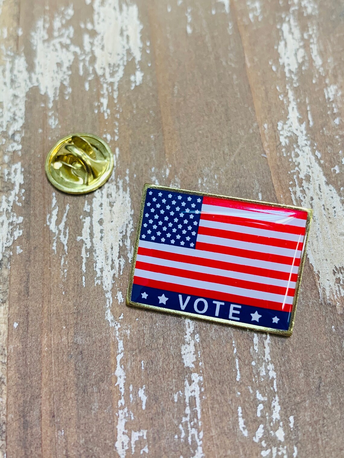 Vote Lapel Pin With American Flag Proudly Made in the USA - Etsy