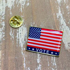 Vote Lapel Pin With American Flag - Proudly Made in the USA! - Etsy