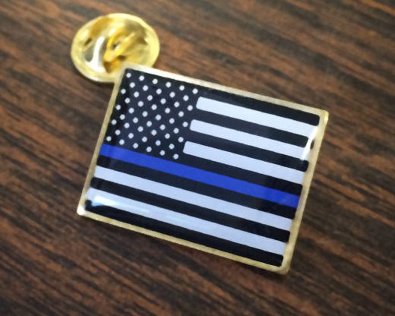 Thin Blue Line USA Rectangle Flag Lapel Pin - Made in the USA! - Etsy
