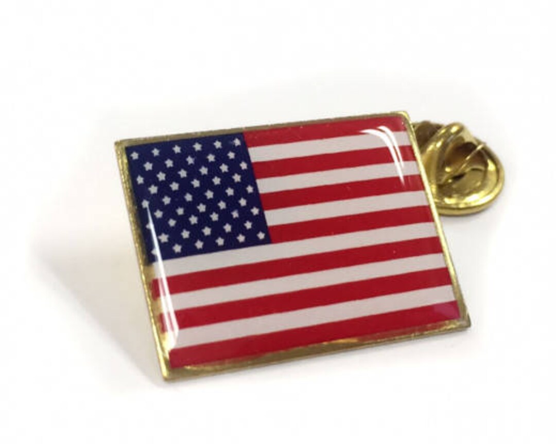 American Flag Lapel Pin rectangle Made in the USA - Etsy