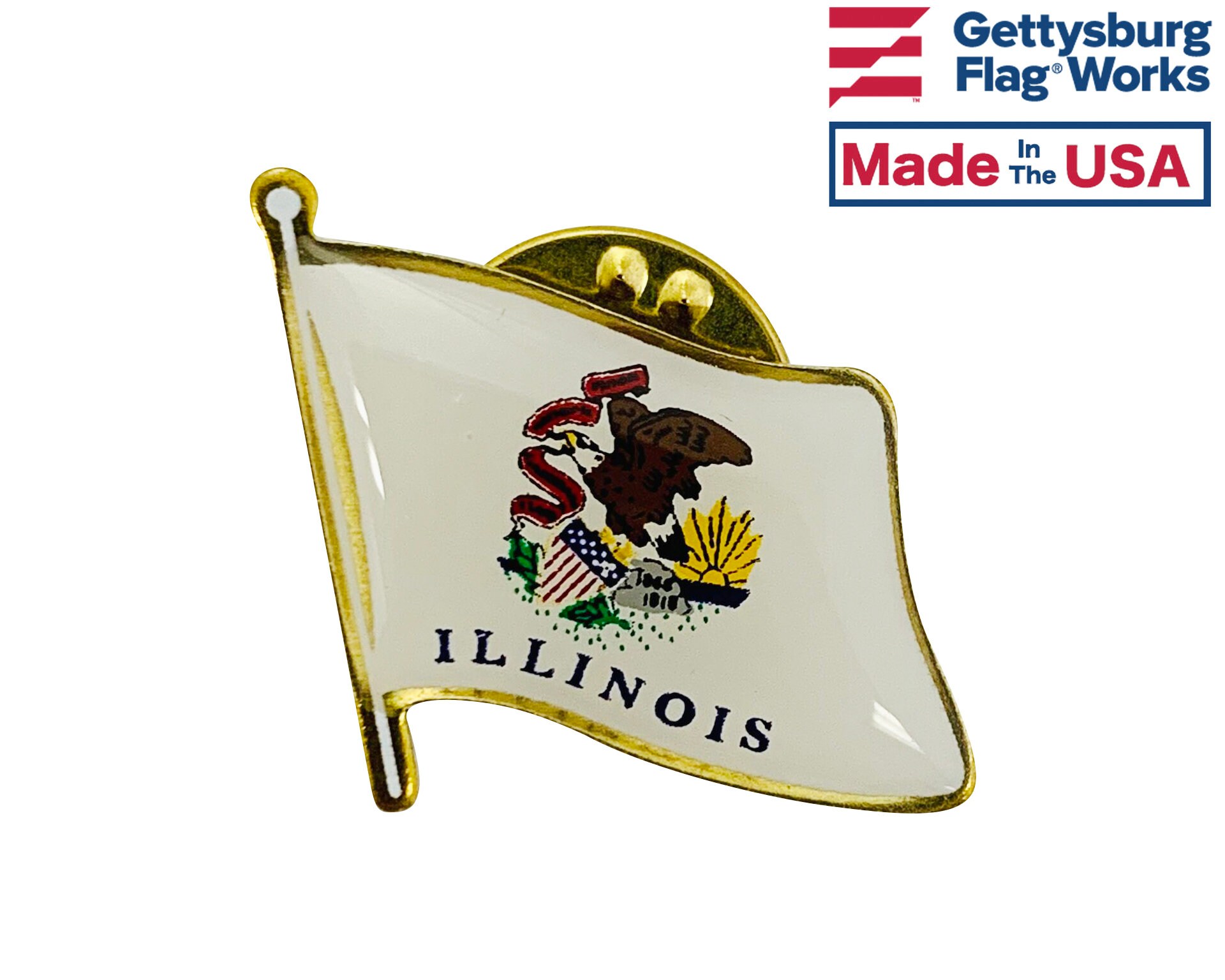 Illinois State Flag Lapel Pin Made in the USA | Etsy