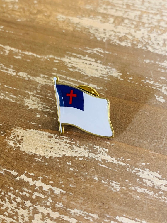 Christian Waving Flag Lapel Pin Made in USA | Etsy