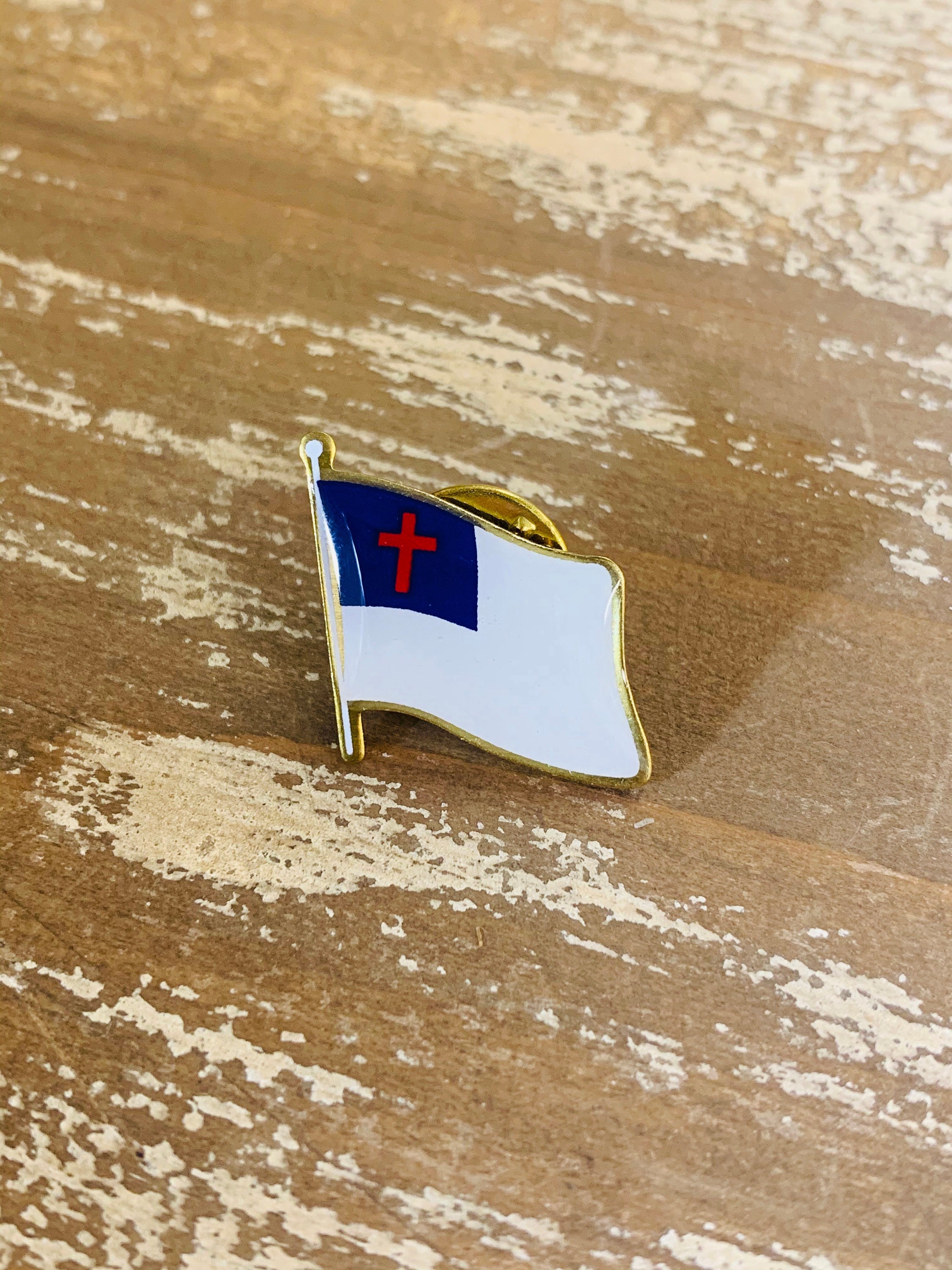 Christian Waving Flag Lapel Pin Made in USA | Etsy