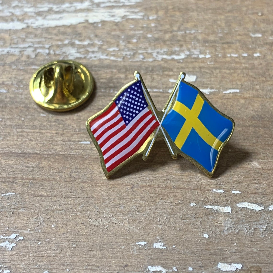 Sweden and U.S. Double Waving Crossed Flags Friendship Lapel - Etsy