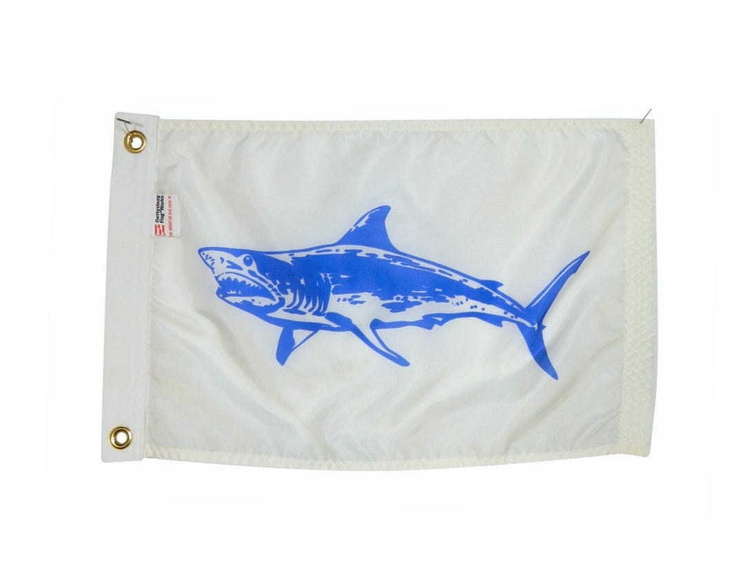 12x18" Mako Shark Flag - Sport Fishing Boat Flag - Charter Fishing Flag ...