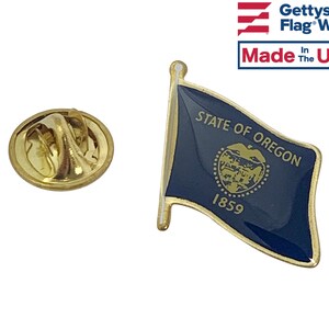 Oregon State Flag Lapel Pin - Made in the USA! - Etsy