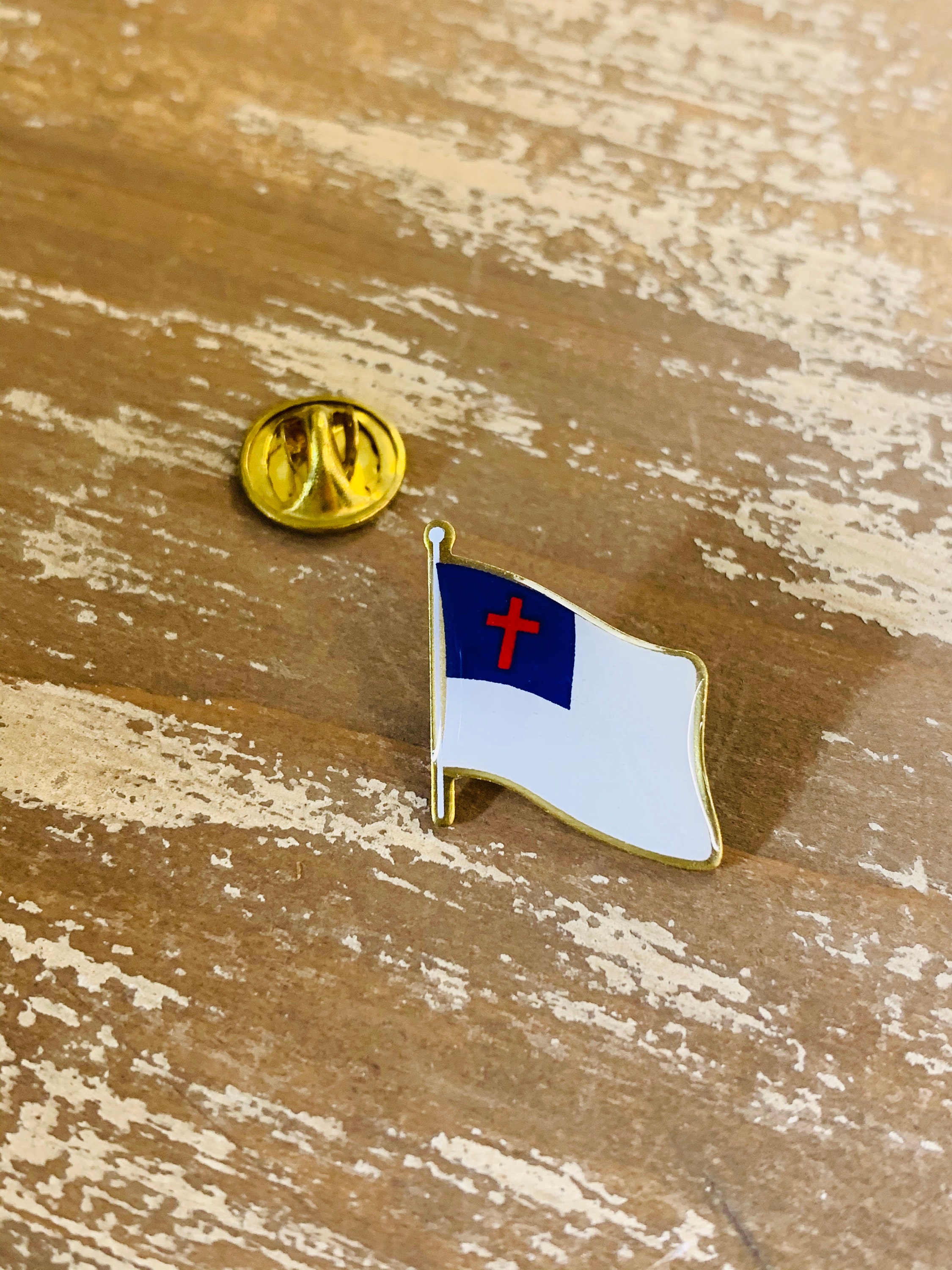Christian Waving Flag Lapel Pin Made in USA | Etsy