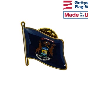 Michigan State Flag Lapel Pin - Made in the USA! - Etsy