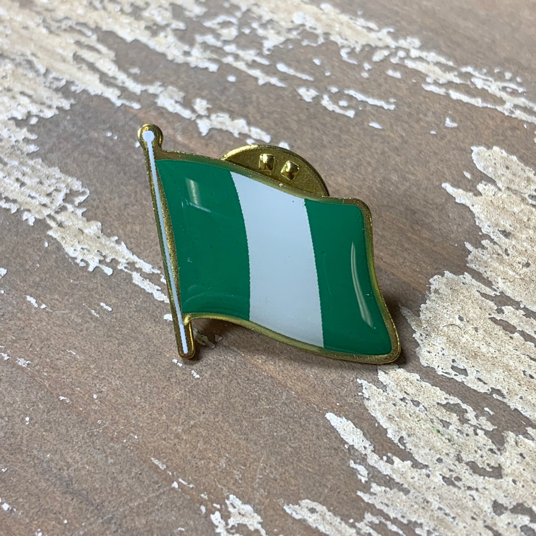 Nigeria Waving Flag Lapel Pin - Made in USA! - Etsy