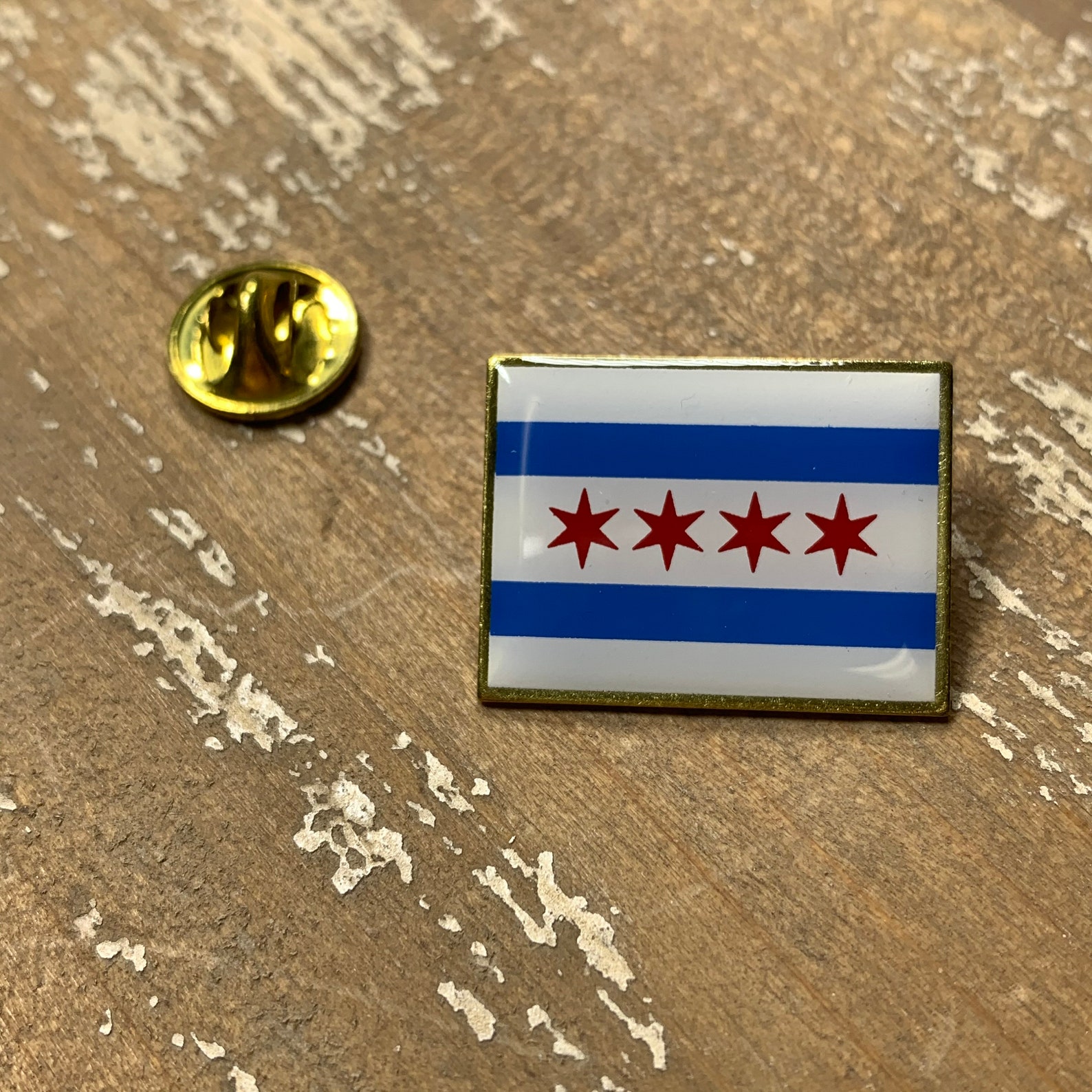 Chicago Flag Lapel Pin Made in USA - Etsy