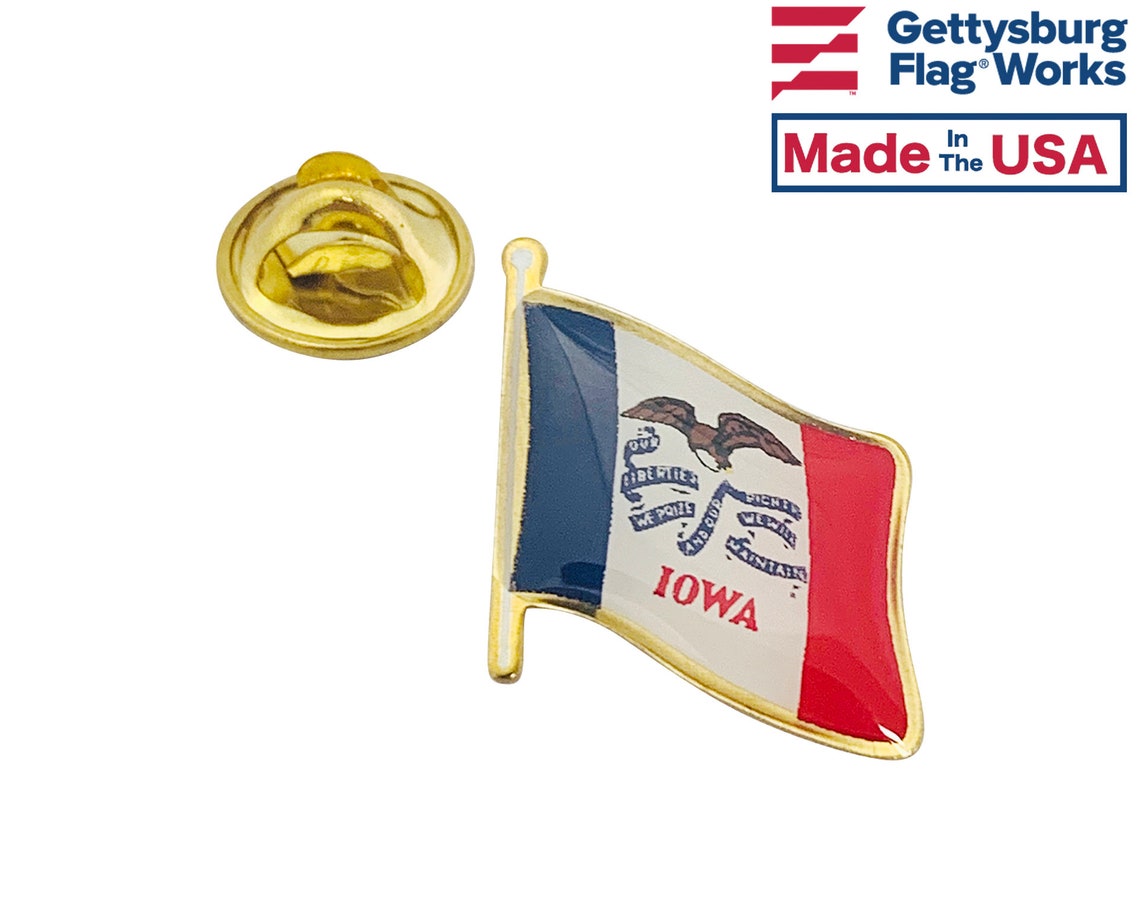 Iowa State Flag Lapel Pin - Made in the USA! - Etsy