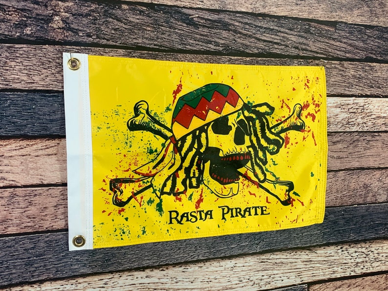 Rasta Pirate Boat Flag Burgee 12x18 Durable All | Etsy