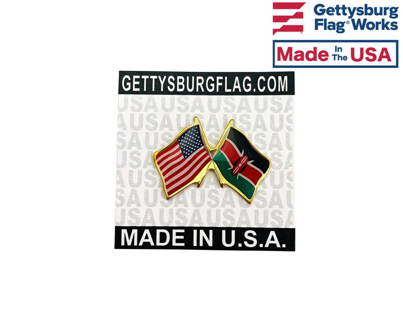 Kenya and U.S. Double Waving Crossed Flags Friendship Lapel - Etsy
