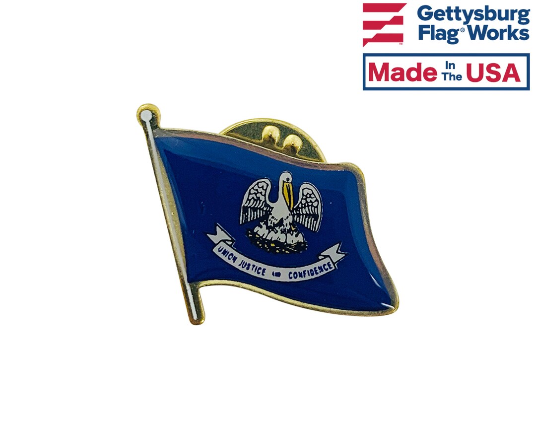 Louisiana State Flag Lapel Pin - Made in the USA! - Etsy