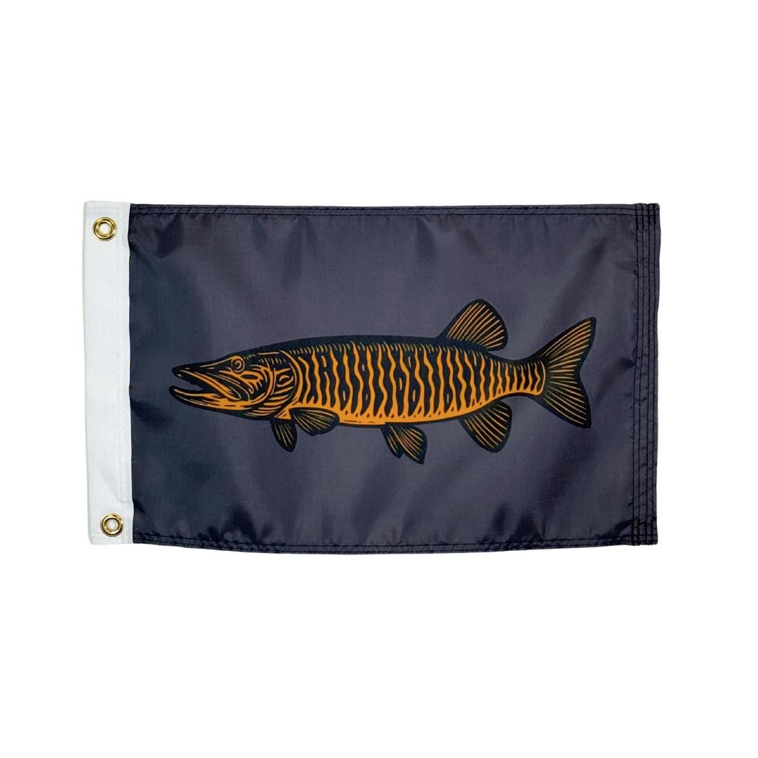 Muskie Fishing Boat Flag: Freshwater Fish Art, Made in USA (12x18") - Etsy