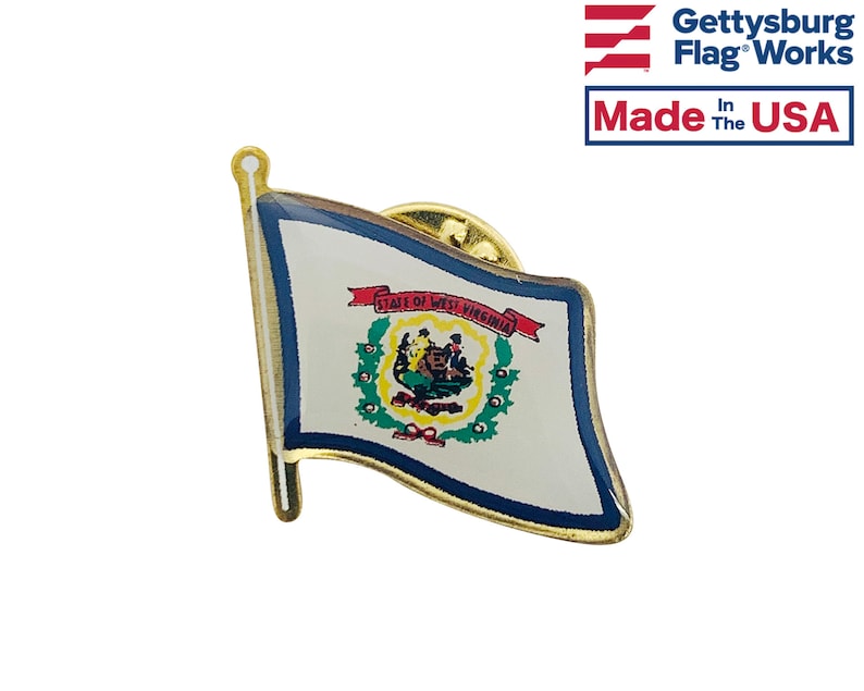West Virginia State Flag Lapel Pin - Made in the USA! - Etsy